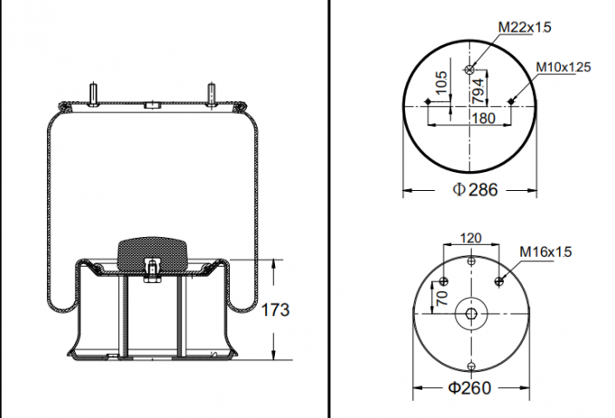 Air spring suspension kit Firestone W01-M58-6361 for 91619011 truck ...