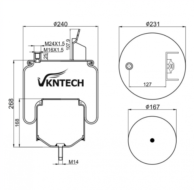 CONTITECH 6607MP01 Air Suspension Springs 1R10-707 1076418 VKNTECH 1K6418