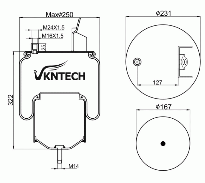 Contitech 6608MP01 Commercial Air Spring Air Bags Suspension 1076416 ...