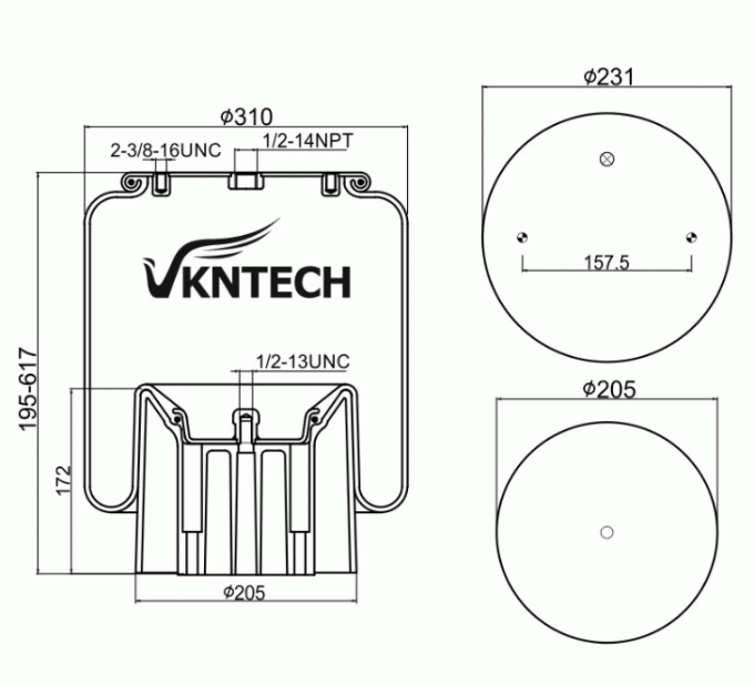KENWORTH C81-1011 Trailer Air Springs For Firestone W01-358-8864 ...