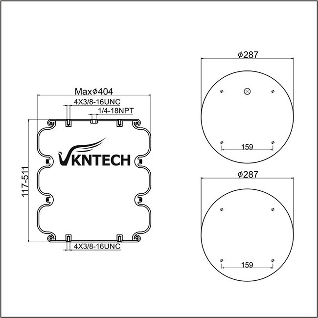 Triple Convoluted Air Spring/Air Suspension W01-358-8016/FT330-29 433 ...