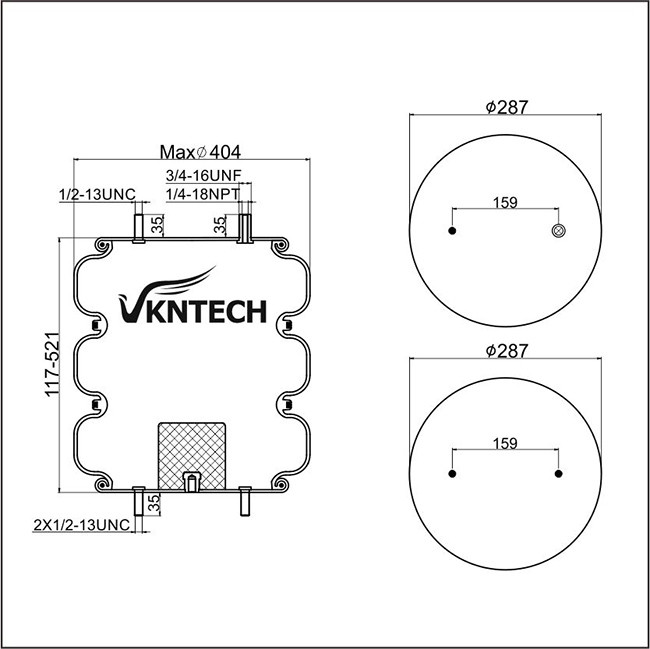 Triple Convoluted Air Spring / Air Suspension W01-358-7990 / FT330-29 ...