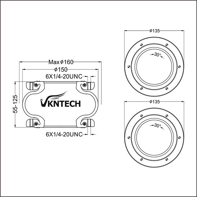 Trailer 1B 70-7-104 Convoluted Air Spring FS70-7 Contitech Air Bellows