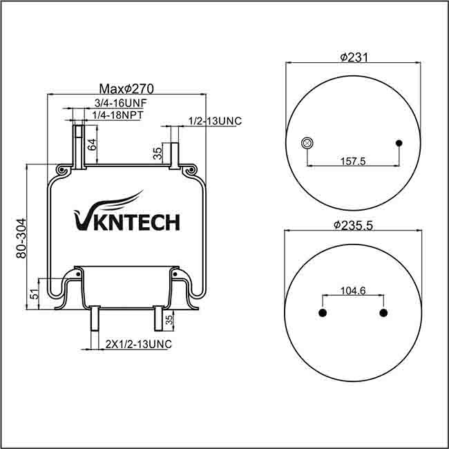 3130496 Truck Air Spring W01-358-9422 1R11-028 Hendrickson Suspension ...