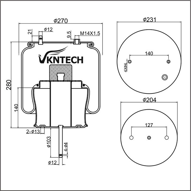 New Arrival For Scania 1440304 Air Bag Air Spring Bellow W01-095-0424 ...